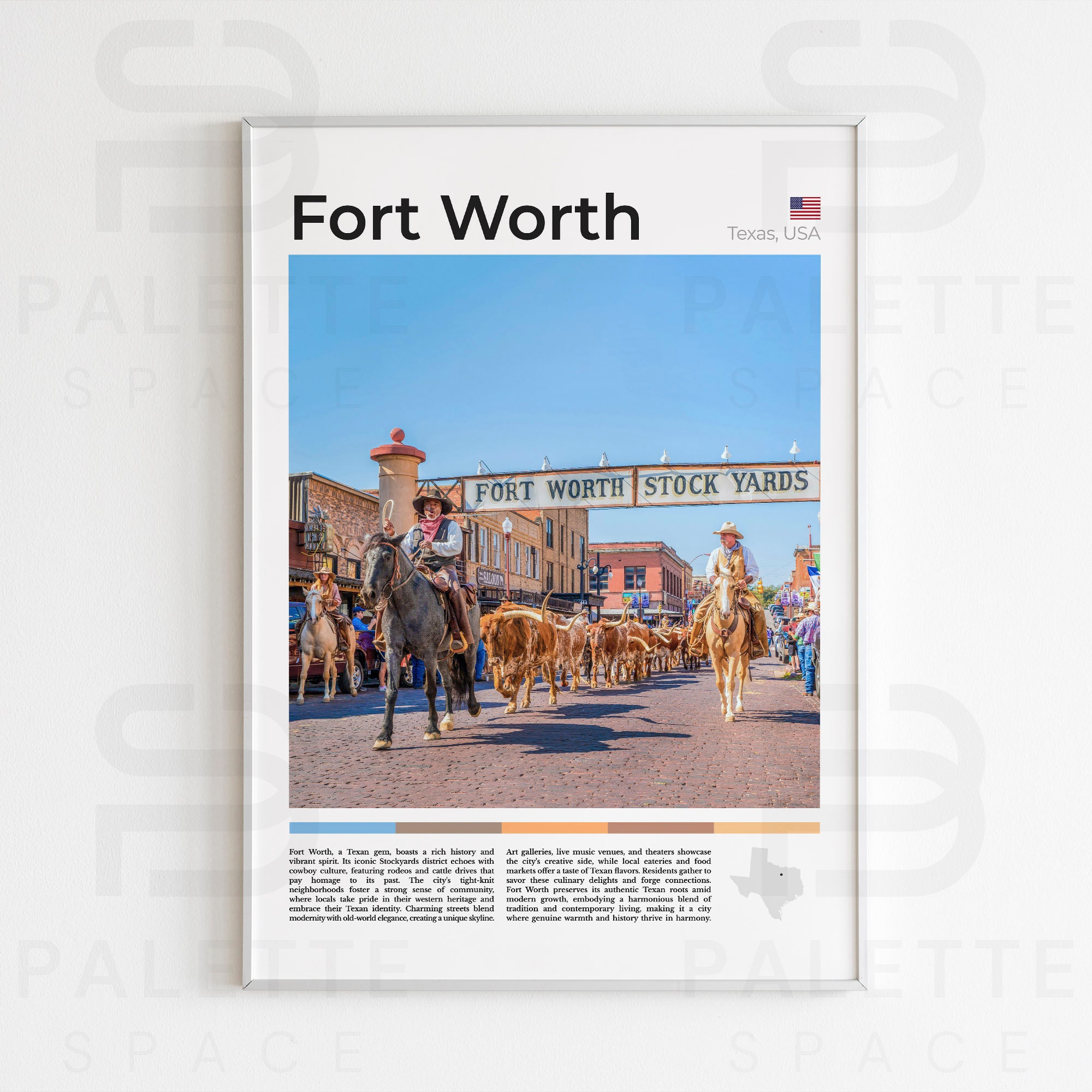 Fort Worth Print Set of 3, Fort Worth Map, Fort Worth Wall Art, Fort ...