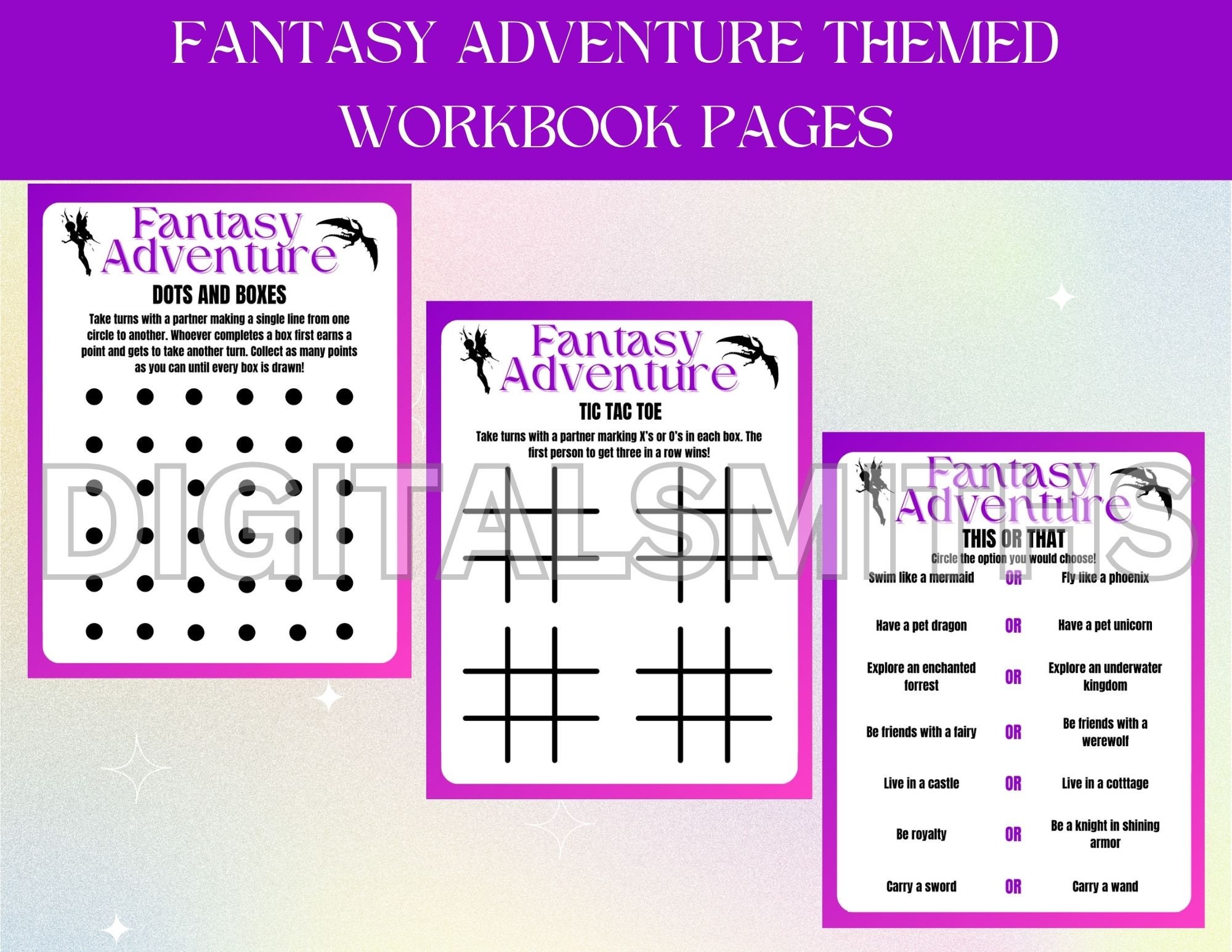 Fantasy Themed Workbook for Kids | Download and Printable | Fantasy ...