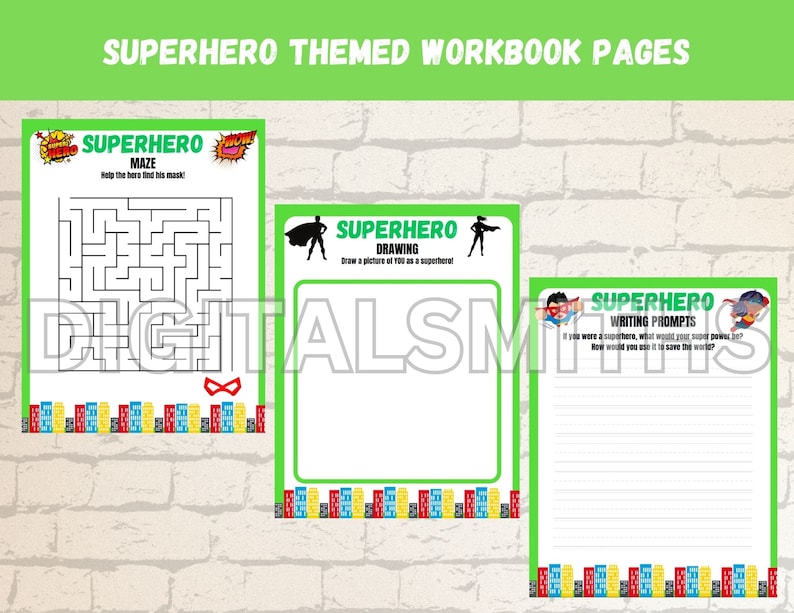 Superhero Workbook for Kids Download and Printable Superhero Worksheets ...