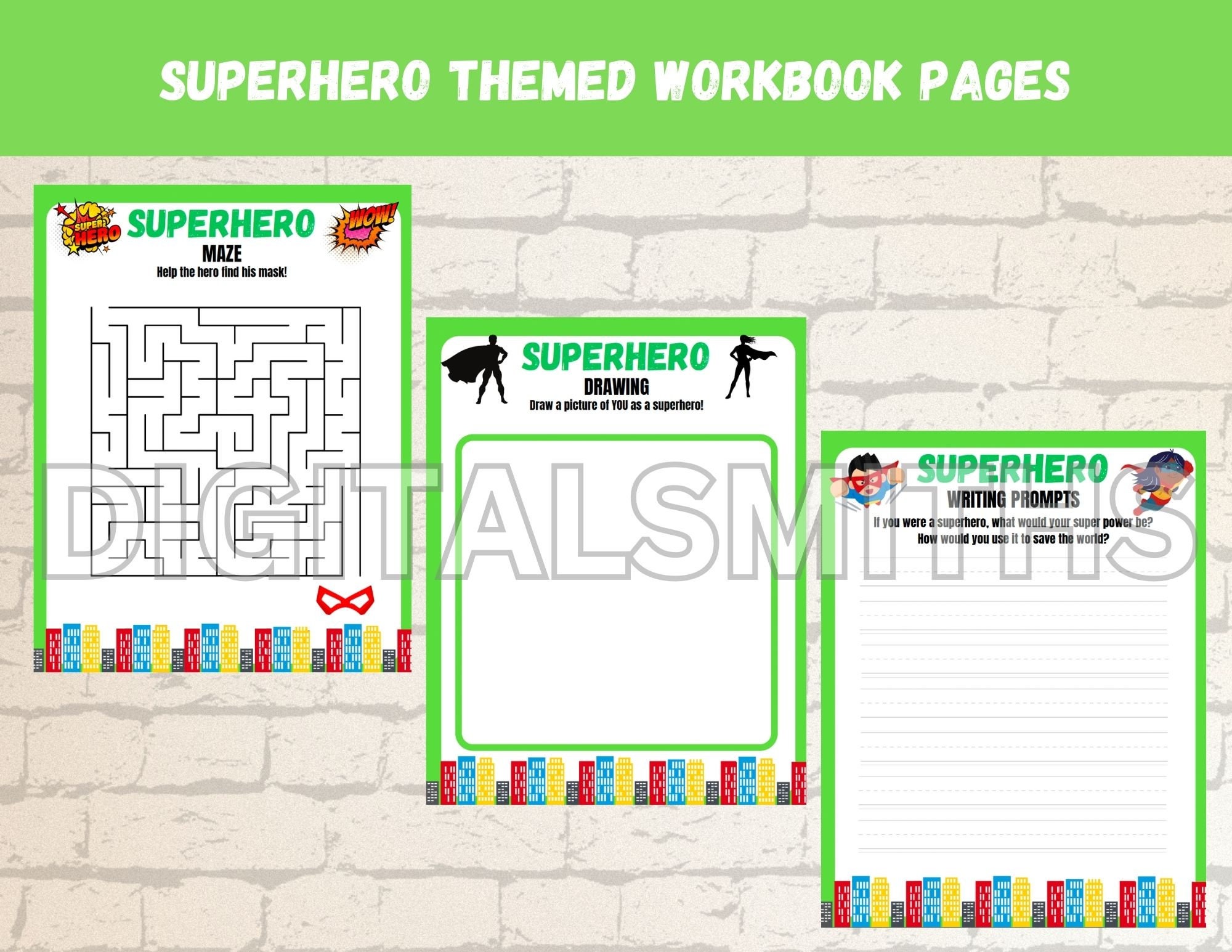 Superhero Workbook for Kids Download and Printable Superhero Worksheets ...