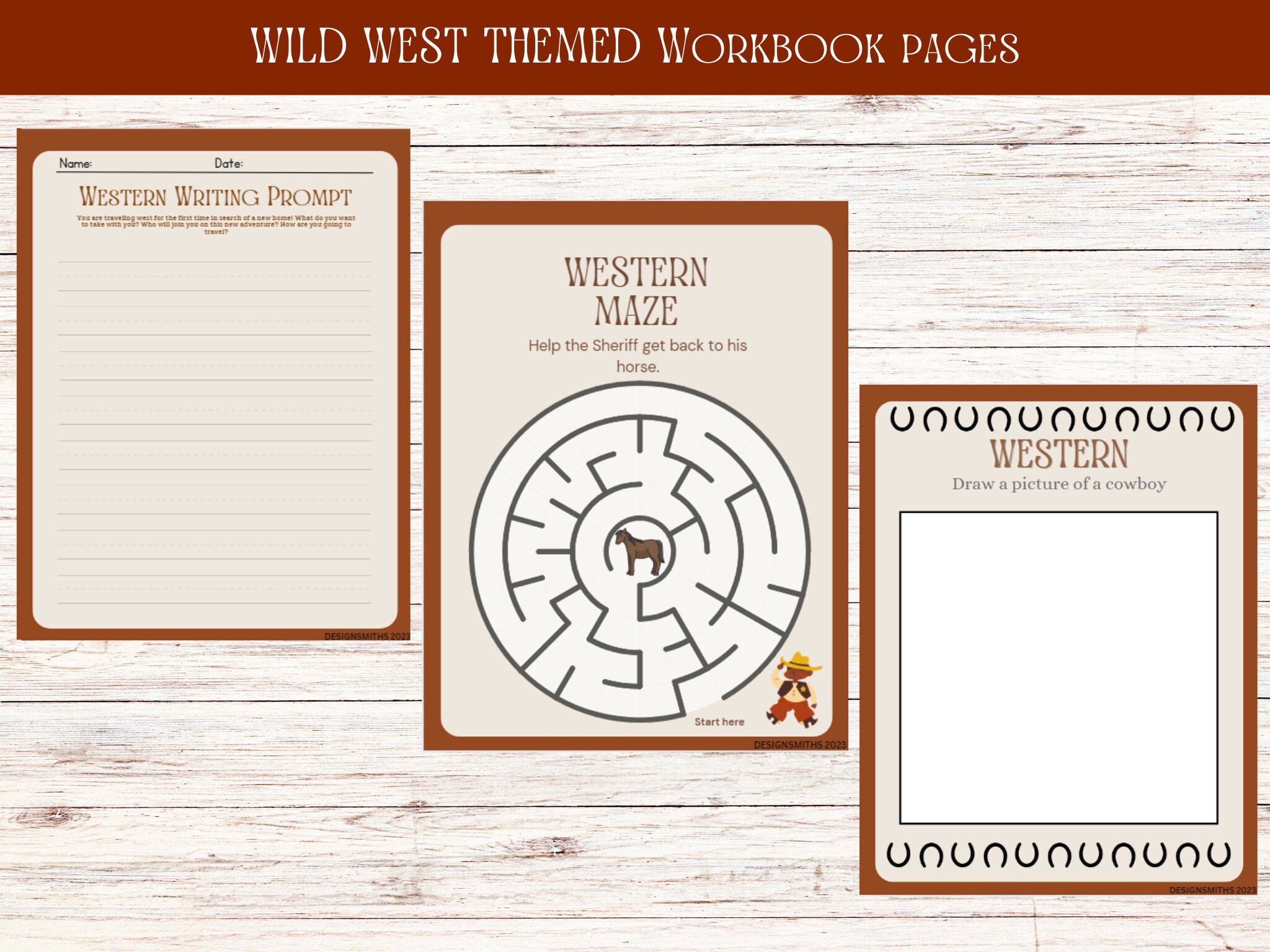 Yeehaw! Wild West Worksheets for Kids - Instant Download and Printable ...