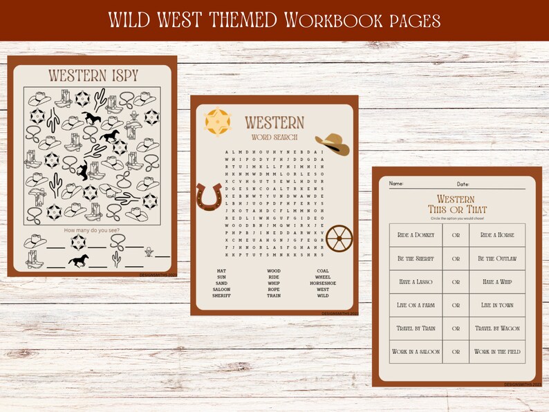 Yeehaw! Wild West Worksheets for Kids - Instant Download and Printable ...