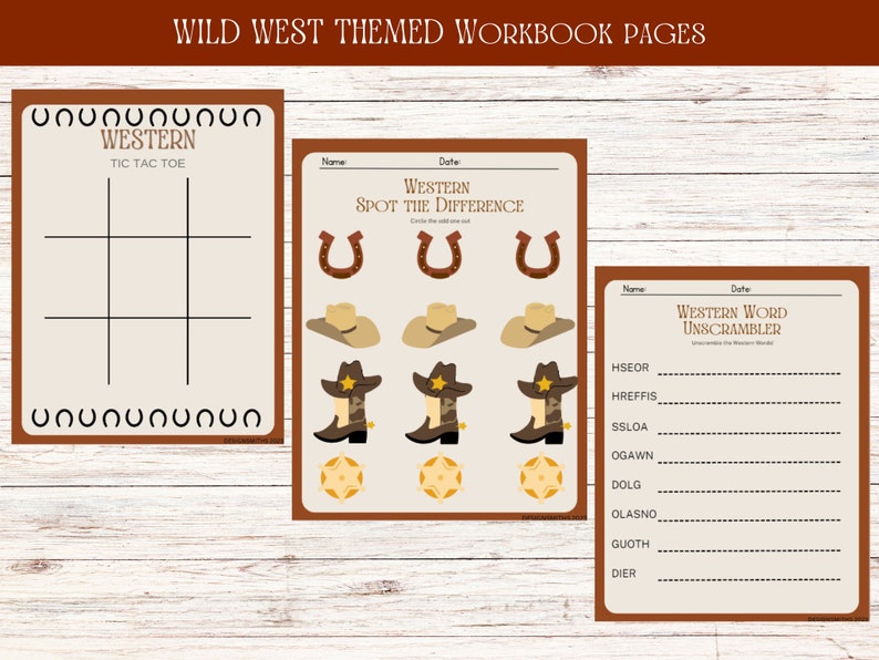 Yeehaw! Wild West Worksheets for Kids - Instant Download and Printable ...