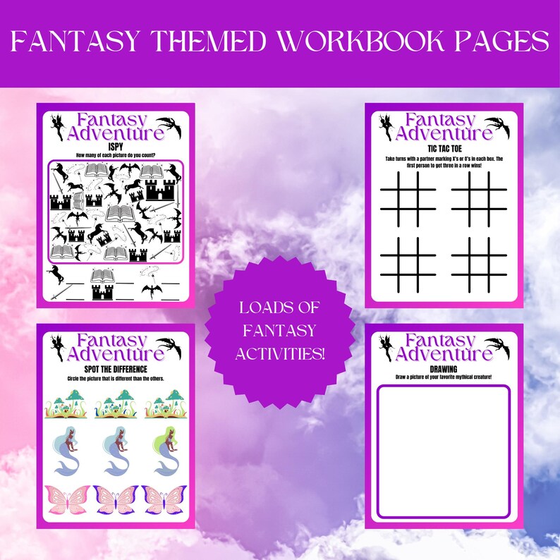 Fantasy Themed Workbook for Kids | Download and Printable | Fantasy ...