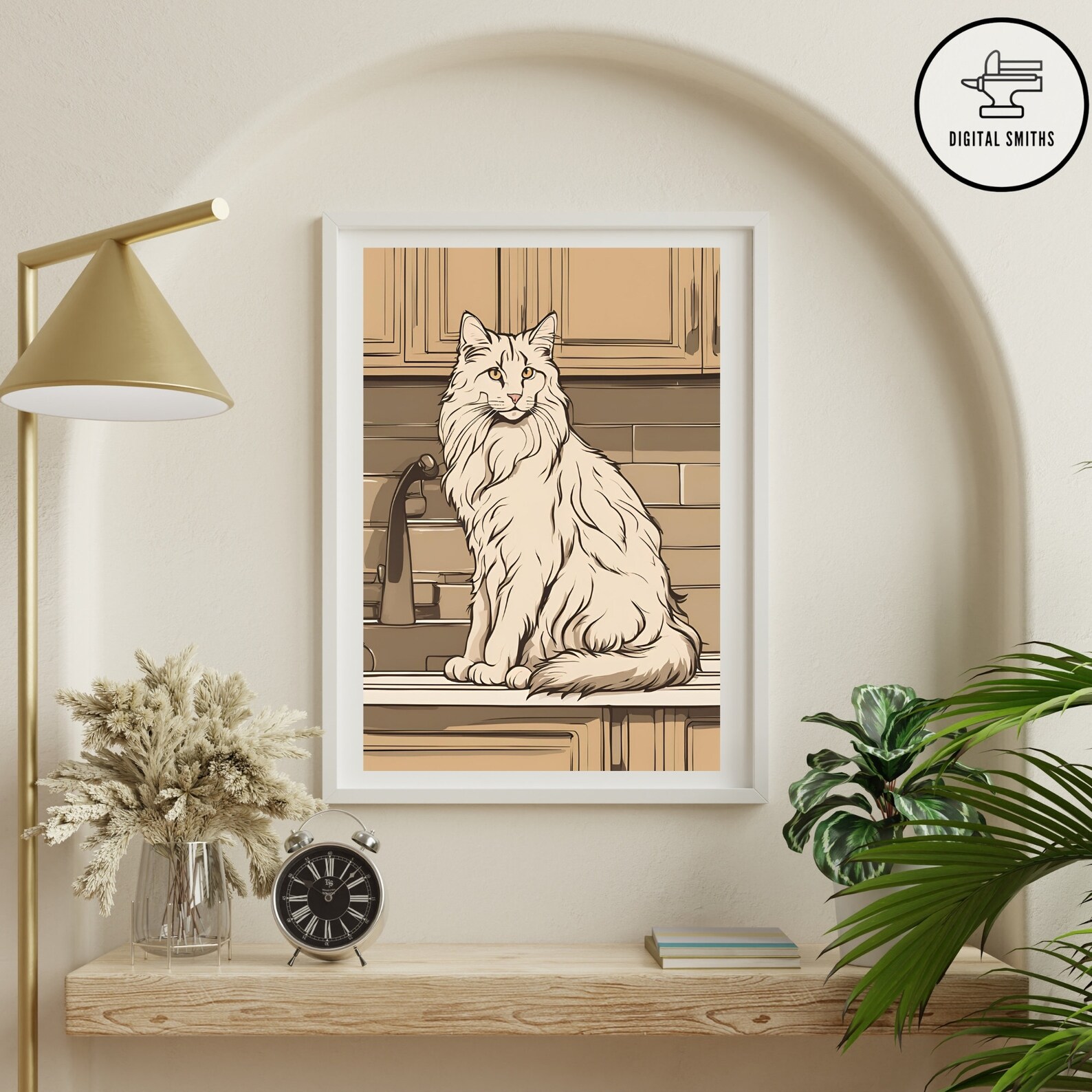 Cats on Counters | Downloadable Wall Prints | Cat Wall Art - Etsy