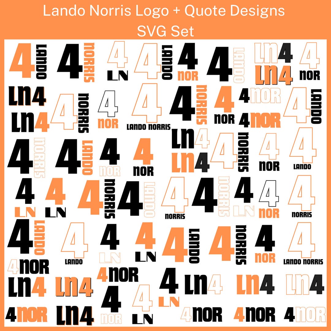 Lando Norris SVG Bundle – 40 Digital Designs | LN4 Fan Quotes & Logo ...