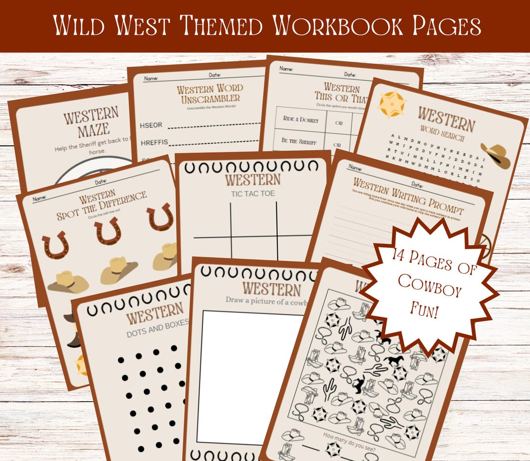 Yeehaw! Wild West Worksheets for Kids - Instant Download and Printable ...