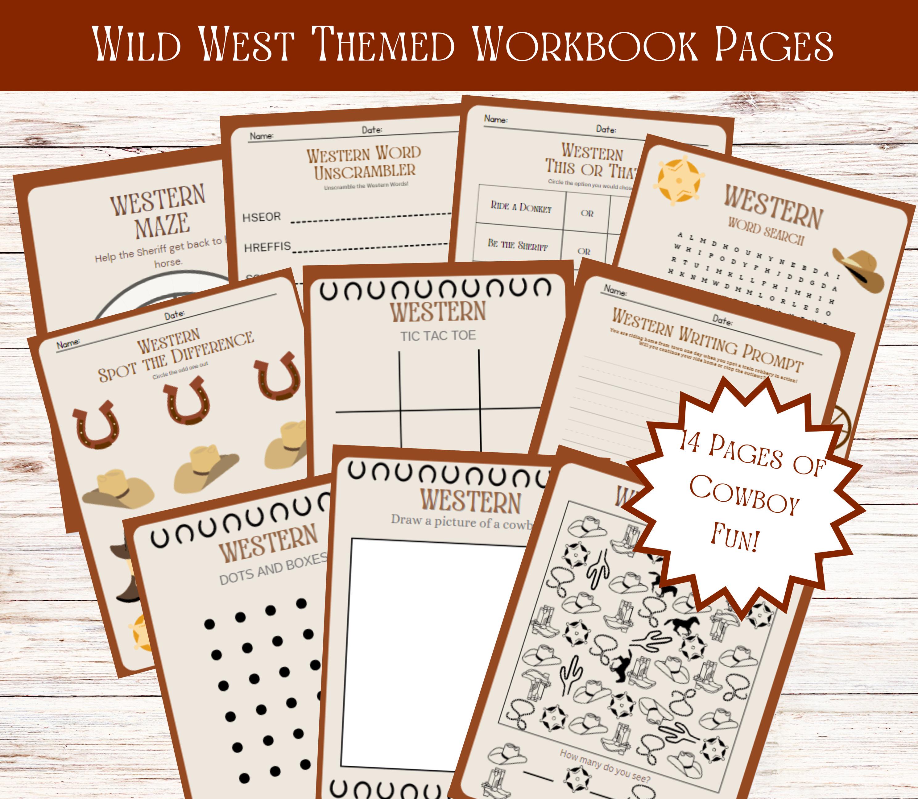 Yeehaw! Wild West Worksheets for Kids - Instant Download and Printable ...