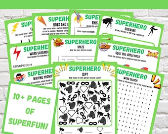 Superhero Kids Activity Workbook: Printable Games (instant Download) - Etsy