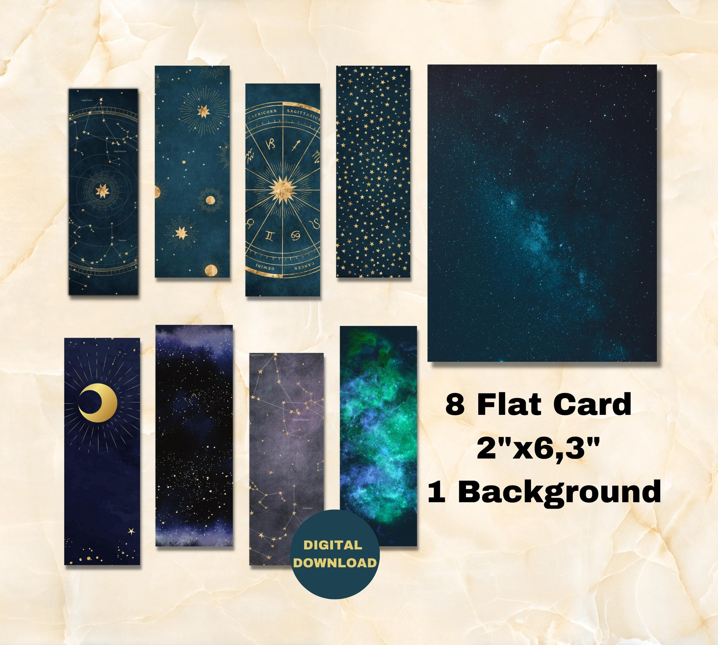 Set of Eight Space Printable Bookmarks, the Best Gift for Booklovers ...