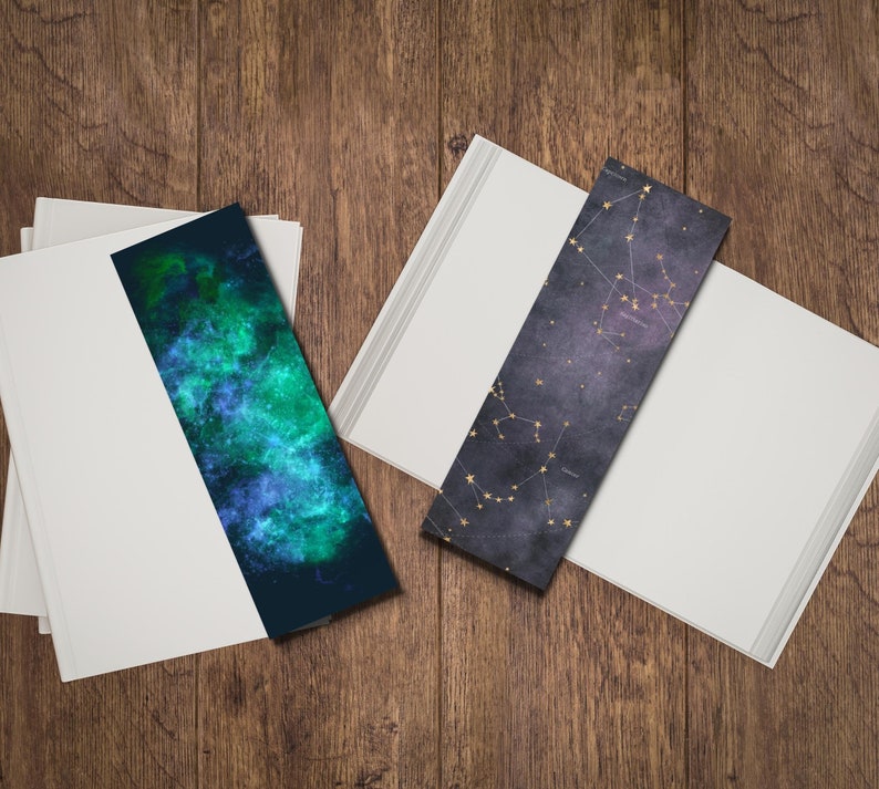 Set of Eight Space Printable Bookmarks, the Best Gift for Booklovers ...