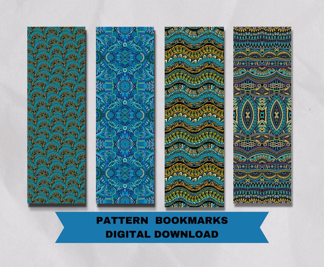 Printable Pattern Bookmarks, Set of Motif Bookmarks, the Best Gift for ...