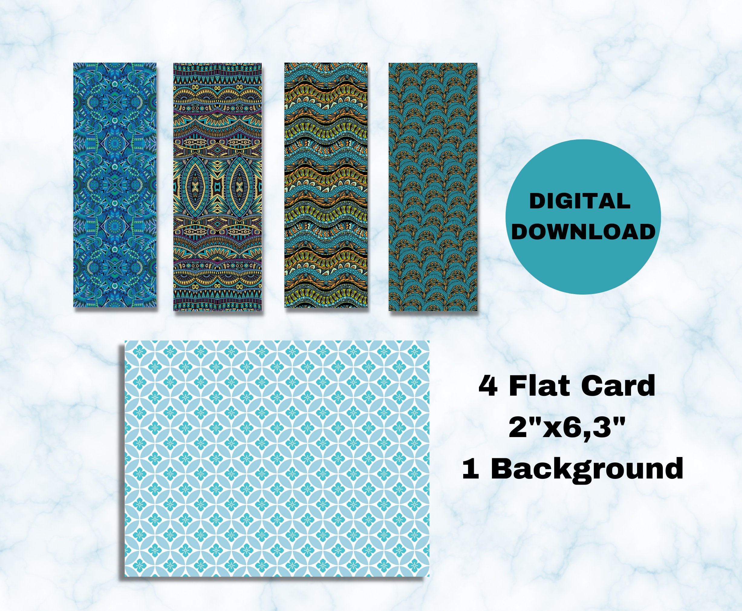 Printable Pattern Bookmarks, Set of Motif Bookmarks, the Best Gift for ...