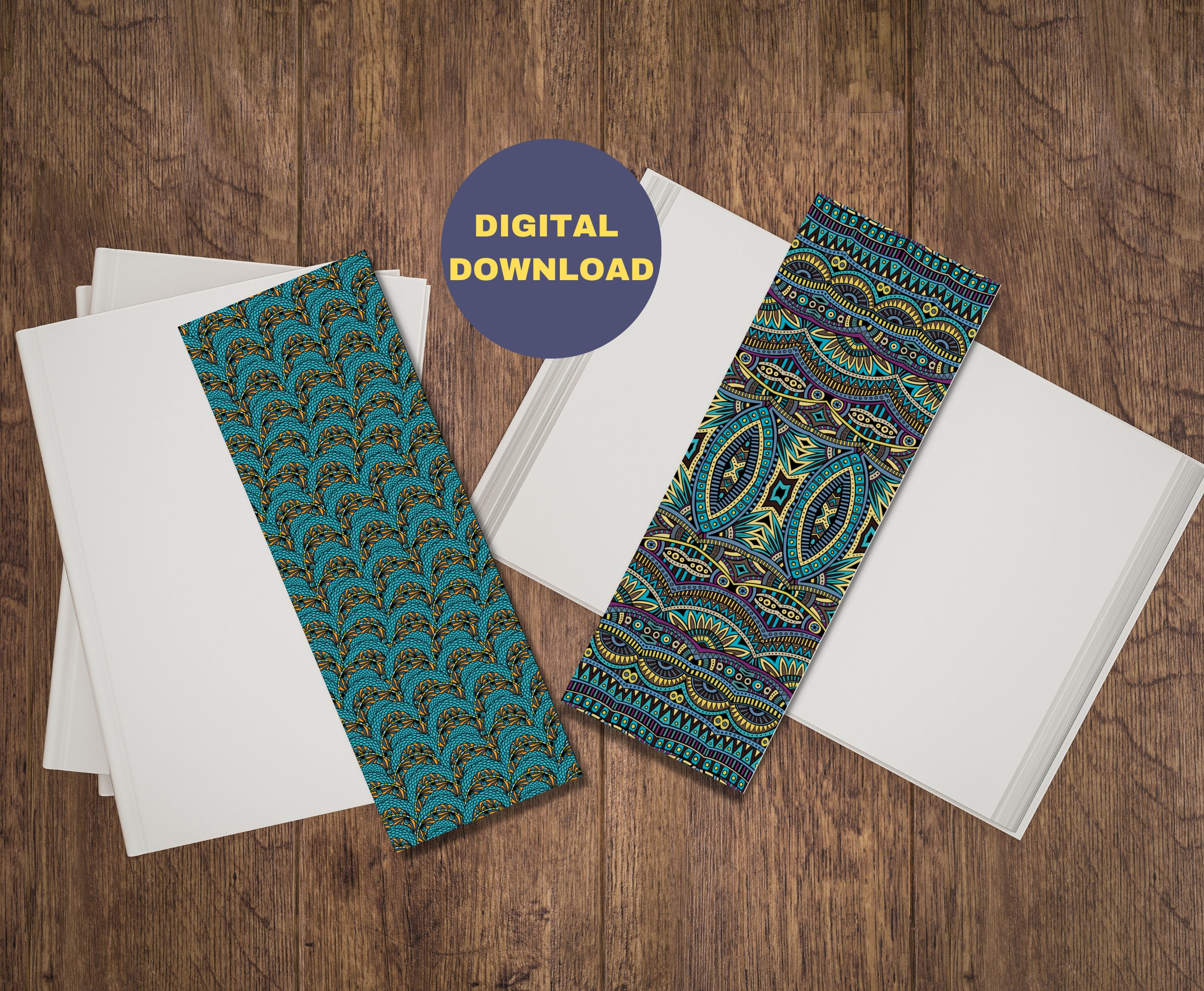 Printable Pattern Bookmarks, Set of Motif Bookmarks, the Best Gift for ...