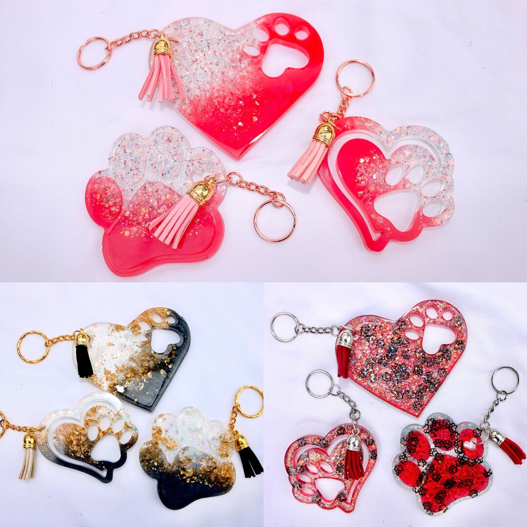 Paw Print Resin Keychains Dog Keychains Resin Keychains Resin Tags ...