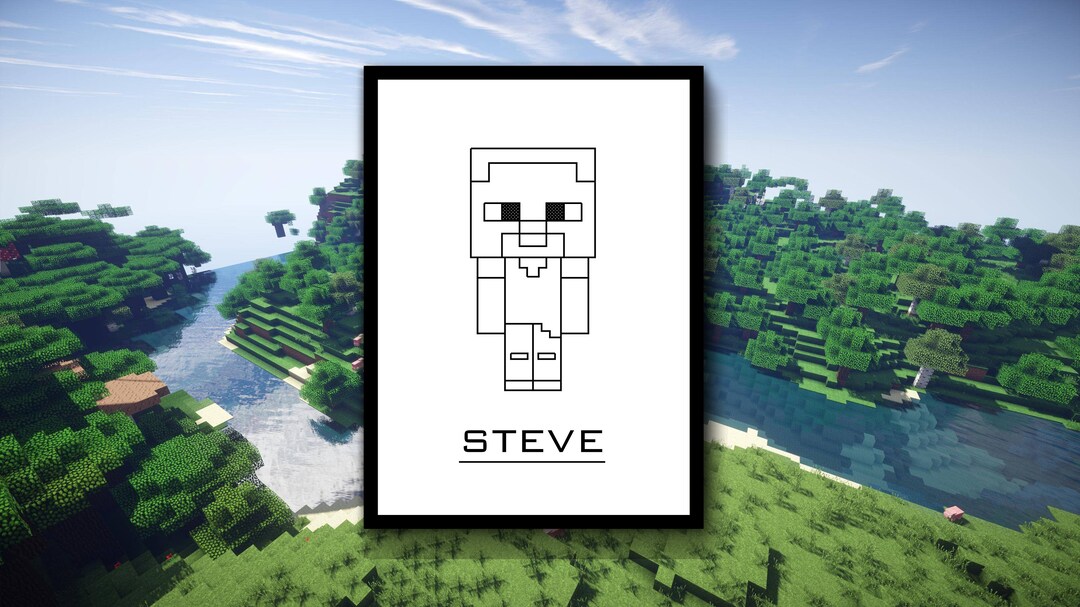 Minecraft Characters Steve Print A4 Wallart - Etsy