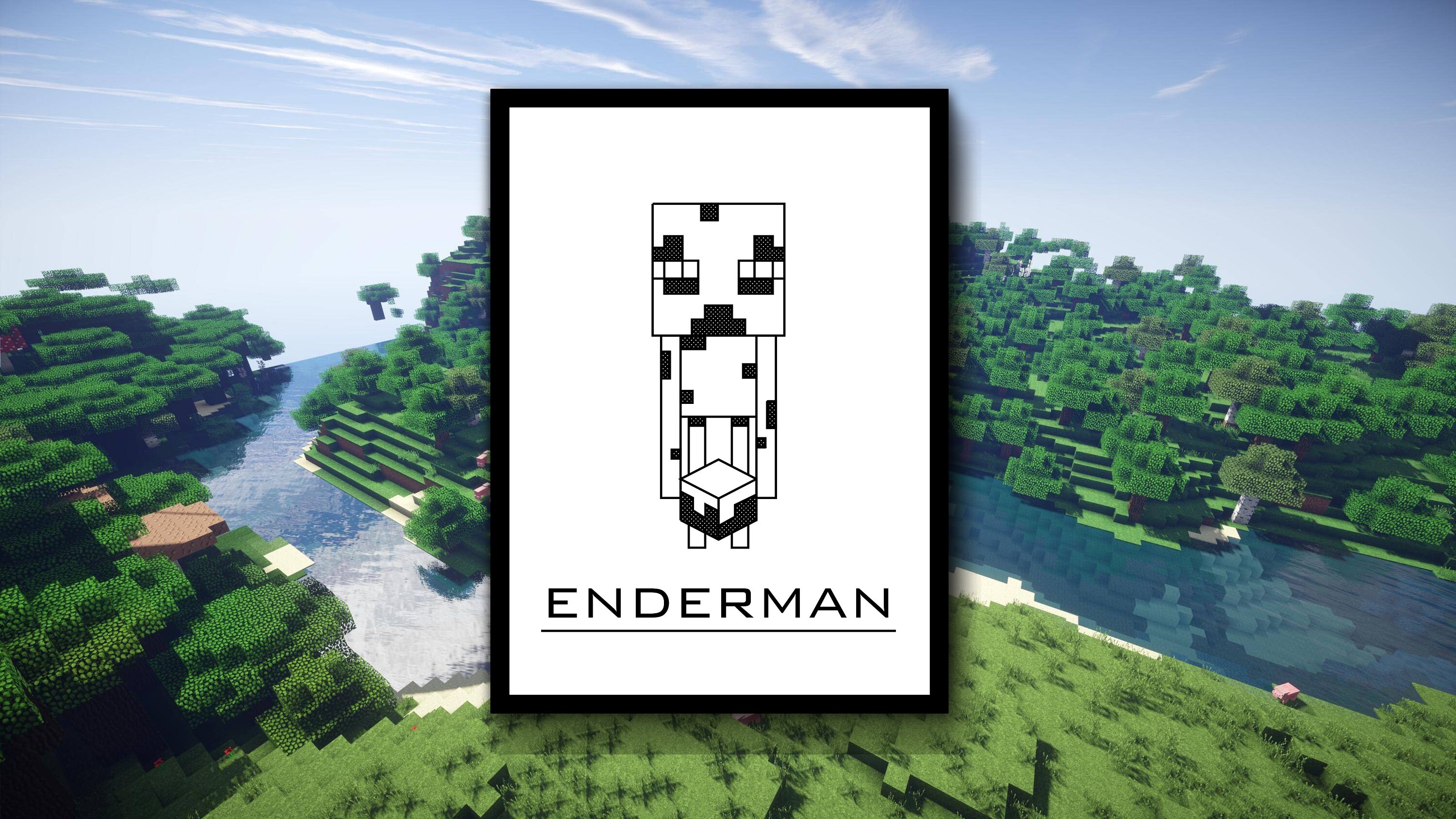 Minecraft Characters Enderman Print A4 Wallart - Etsy