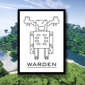 Minecraft Characters Warden Print A4 Wallart - Etsy