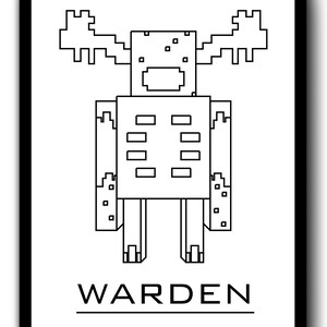Minecraft Characters Warden Print A4 Wallart - Etsy