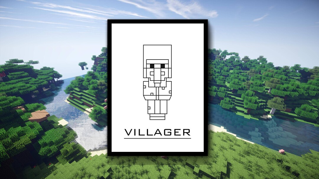 Minecraft Characters Villager Print A4 Wallart - Etsy