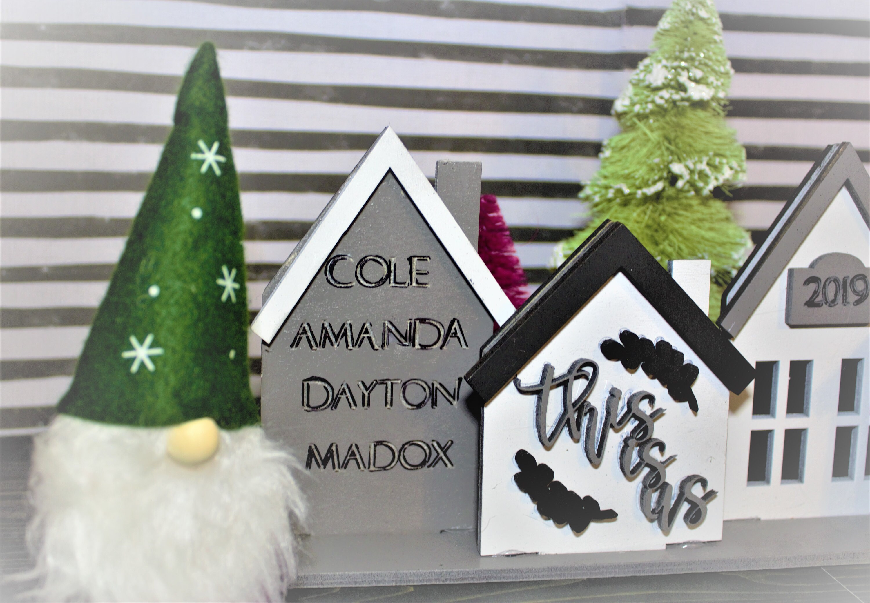 Custom Standing House Centerpiece, Farmhouse Decor, Personalized Houses ...