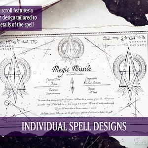DND Printable Spell Scrolls: Black & White Magic Prop (set 1) (digital Download) - Etsy