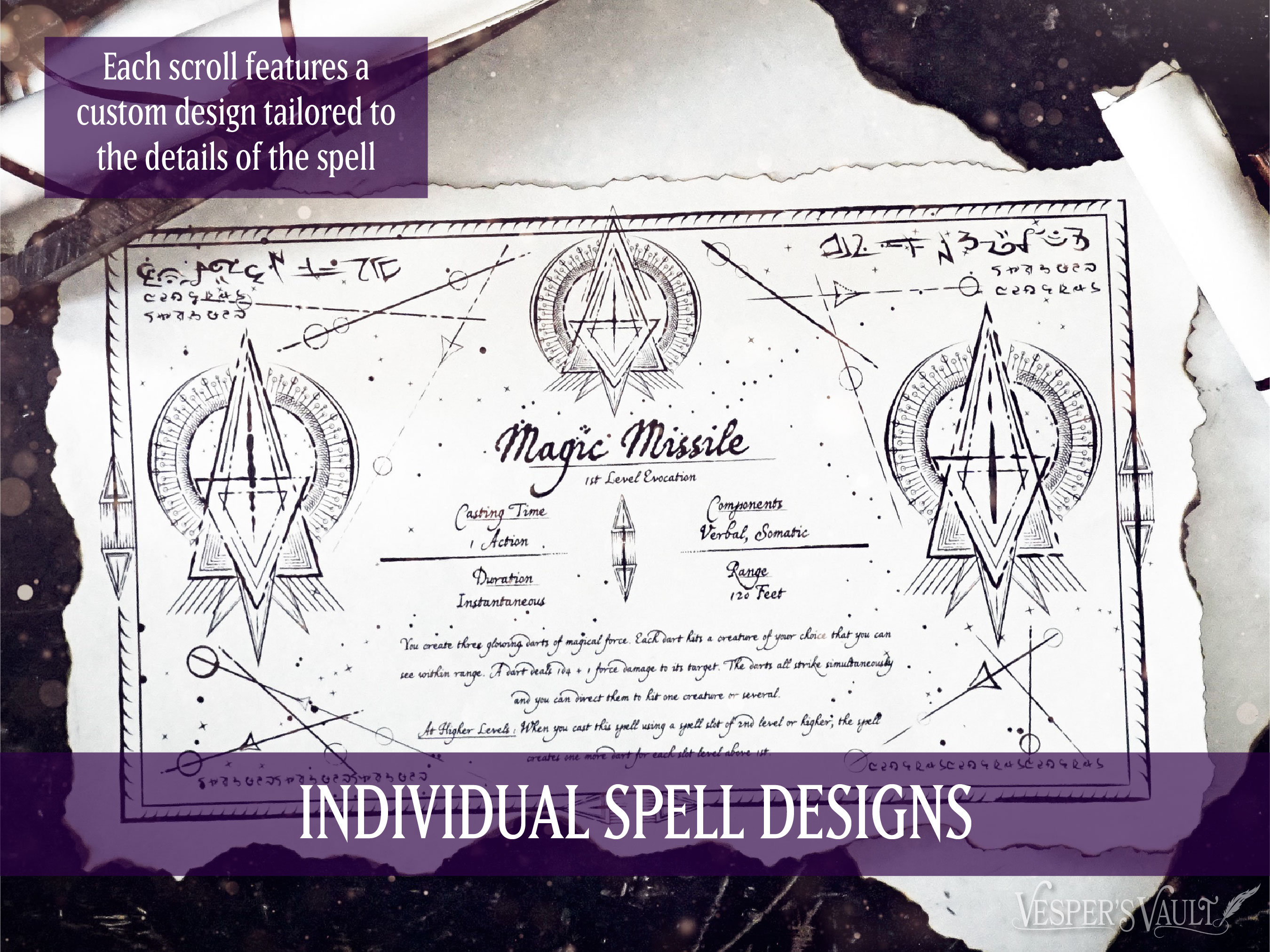 DND Printable Spell Scrolls: Black & White Magic Prop (set 1) (digital ...