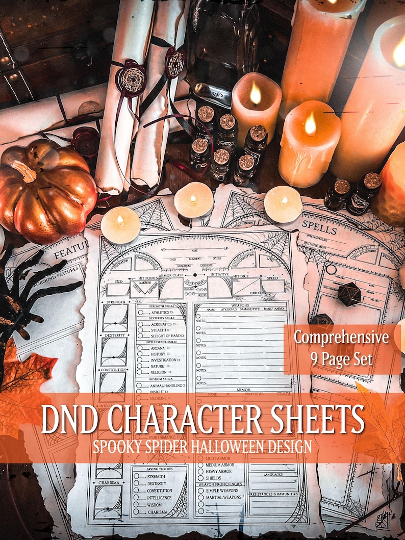 Spooky Spider DND Character Sheets (digital Download) - Etsy