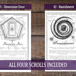 DND Spell Scrolls: Black & White Magic Tabletop Prop (set 2 - Digital ...