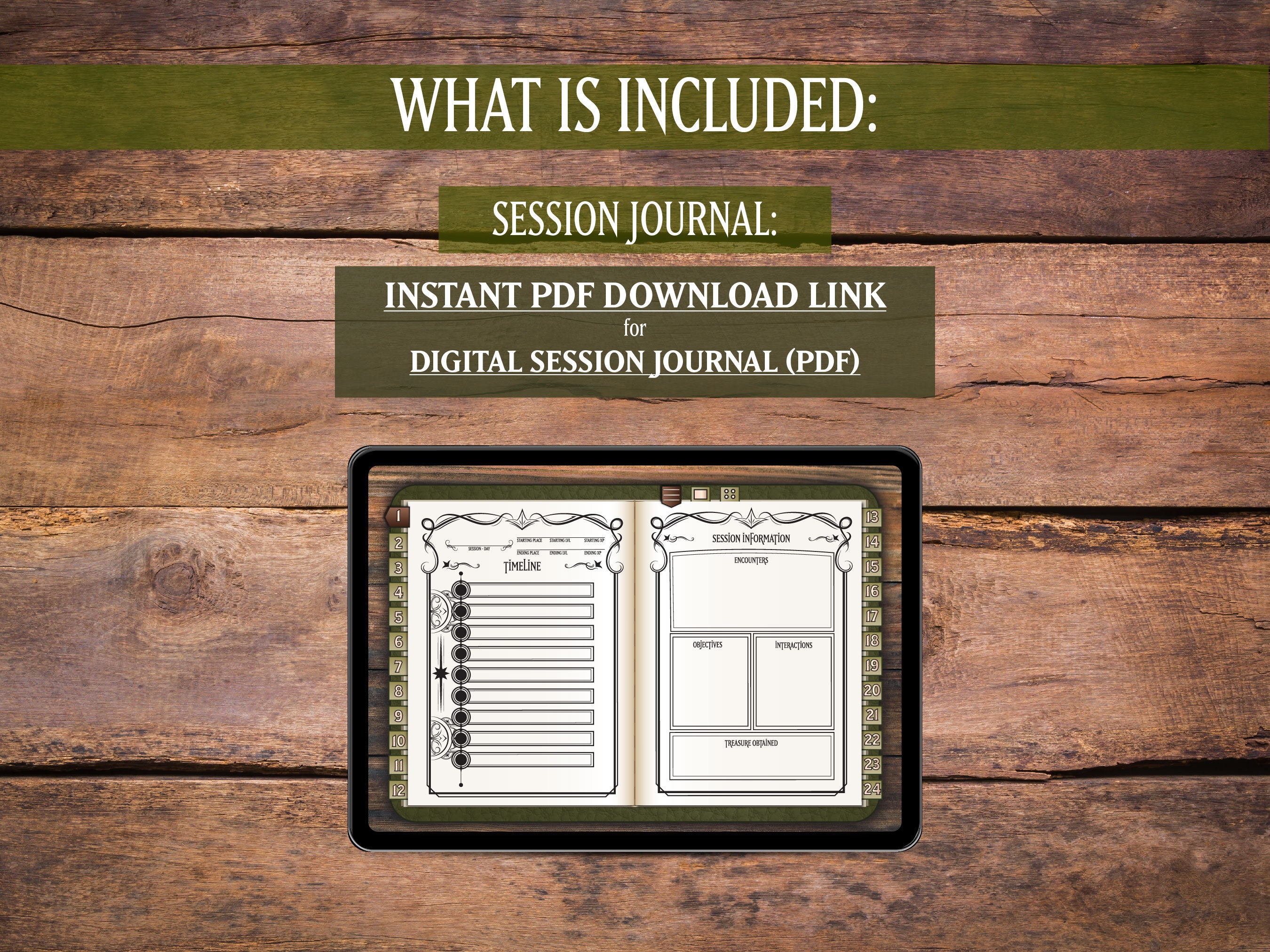 DND Digital Session Journal Form Fillable PDF Instant Download - Etsy