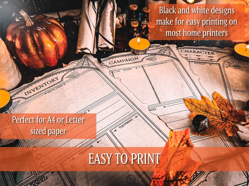 Spooky Spider DND Character Sheets (digital Download) - Etsy