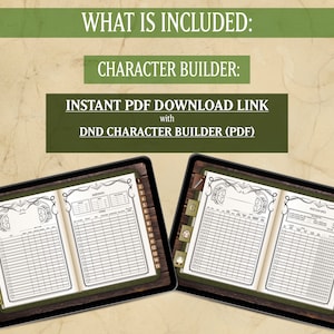 DND Character Builder - Digital PDF Journal - Form Fillable - Level 1 ...