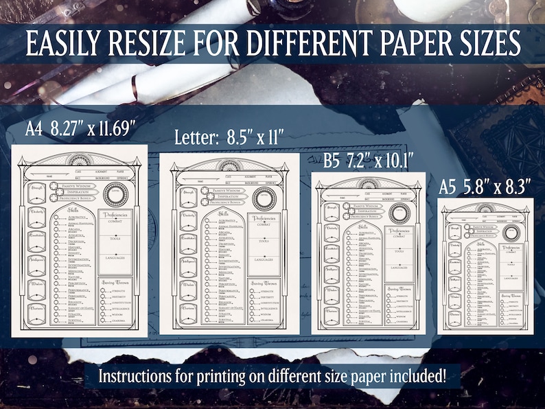 Gothic Dnd Printable Character Sheet Journal - Etsy Canada