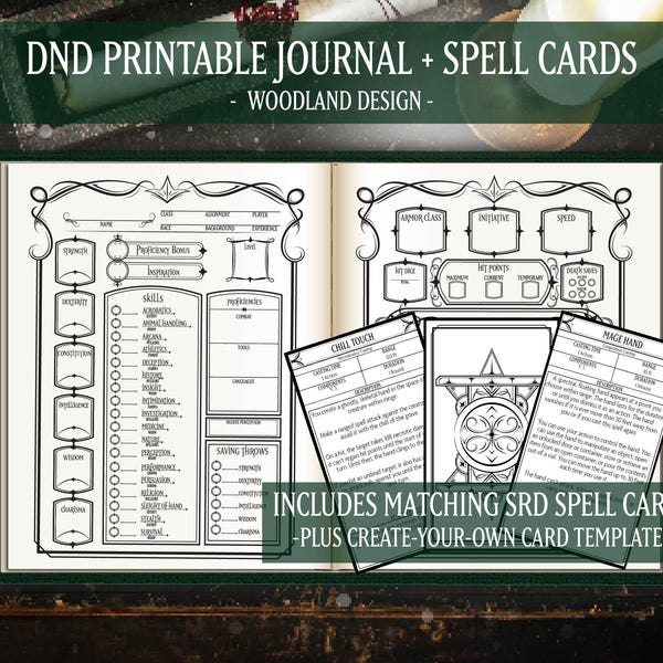 Printable Spell Card 5e - Etsy