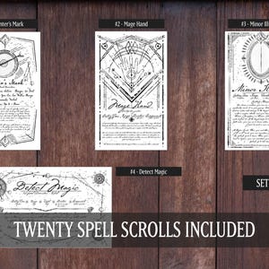 DND Printable Spell Scrolls - Mega Bundle 1 - DM TTRPG Prop, Black/white Design, Sets 1-5, - Etsy
