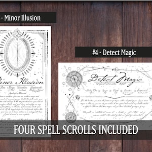 DND Spell Scrolls: Black & White TTRPG Prop, Set 3 (digital Download ...