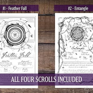 DND Printable Spell Scrolls: Black & White Magic Prop (set 1) (digital Download) - Etsy