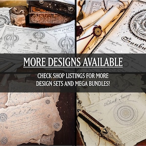 DND Printable Spell Scrolls, Dungeon Master TTRPG Prop, Black & White Design, Set 4 ...