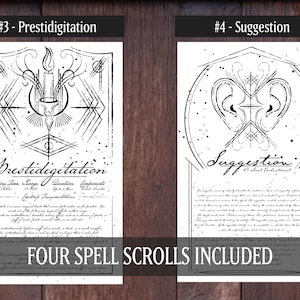 DND Printable Spell Scrolls, Dungeon Master TTRPG Prop, Black & White ...