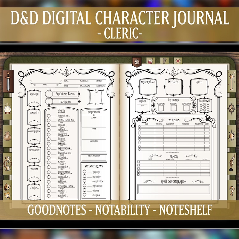 D&d Digital Character Notebook - Etsy