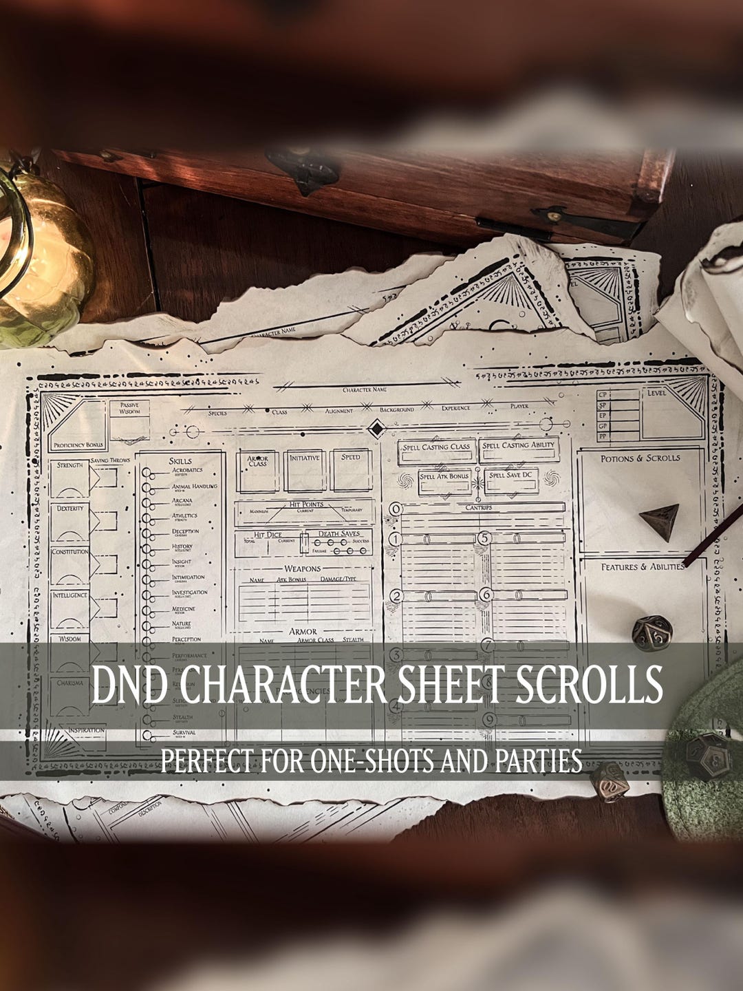 Dnd Character Sheet Scroll Placemat: RPG Game Mat (digital Download) - Etsy