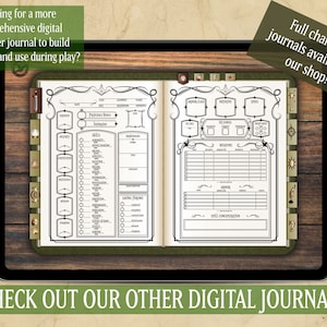 DND Character Builder - Digital PDF Journal - Form Fillable - Level 1 ...