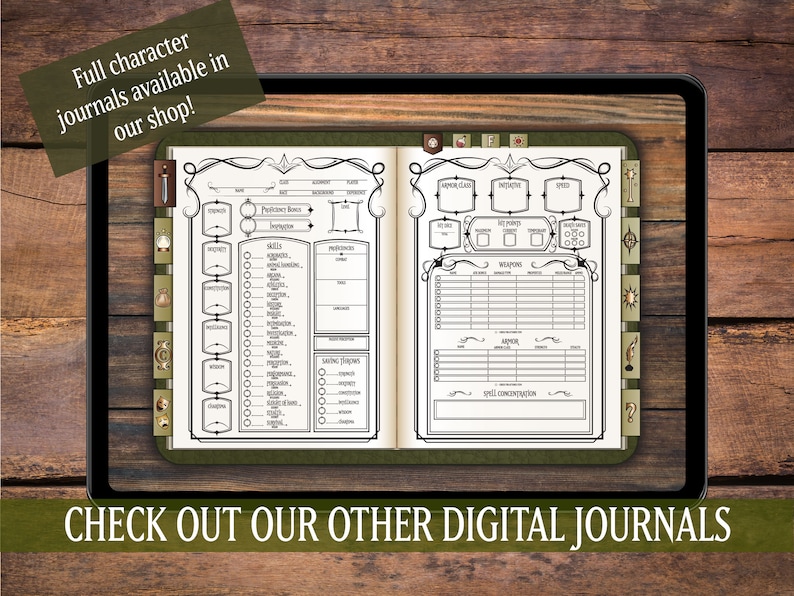DND Digital Session Journal - Form Fillable PDF - Instant Download - Etsy