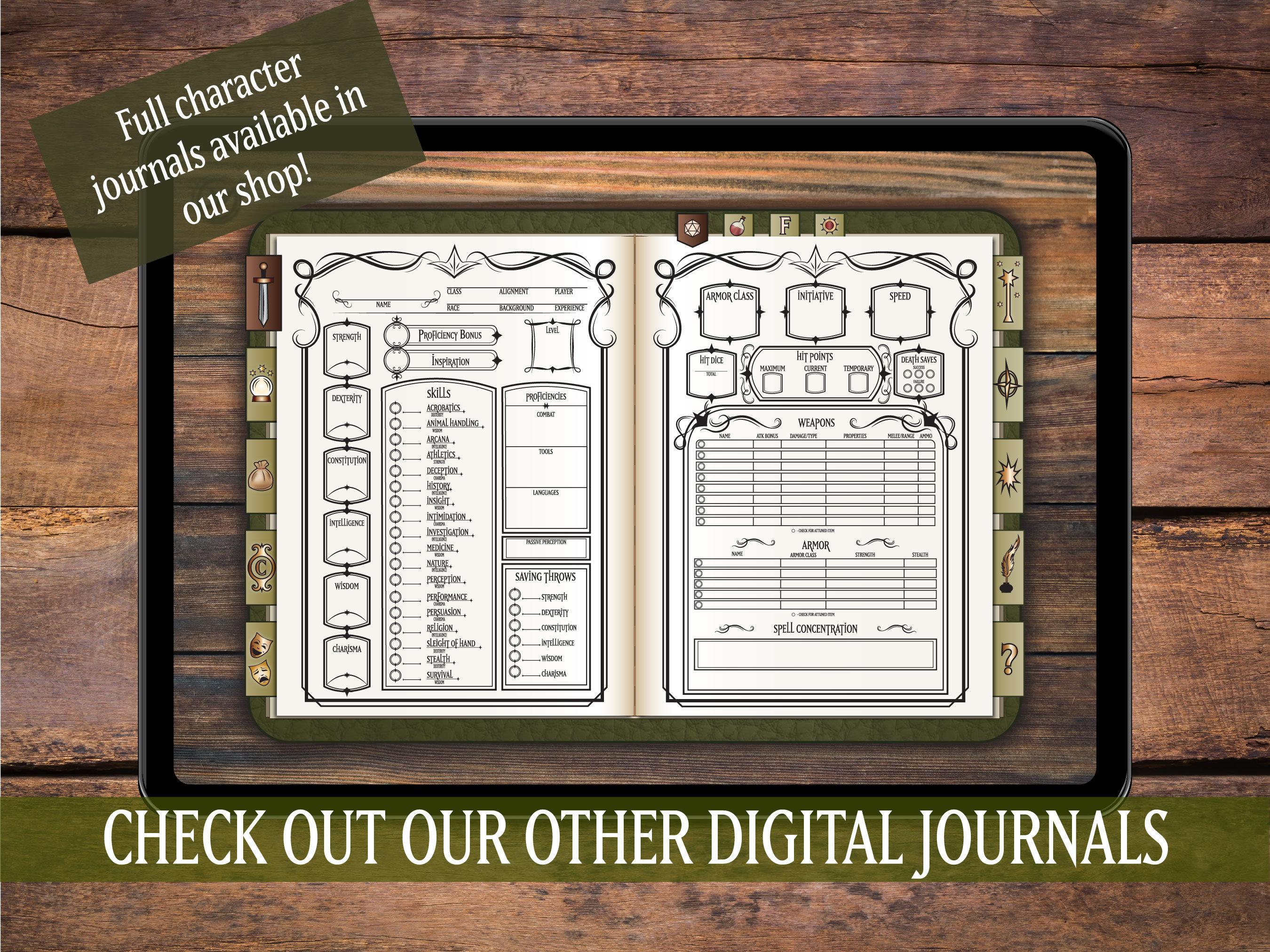 DND Digital Session Journal Form Fillable PDF Instant Download - Etsy