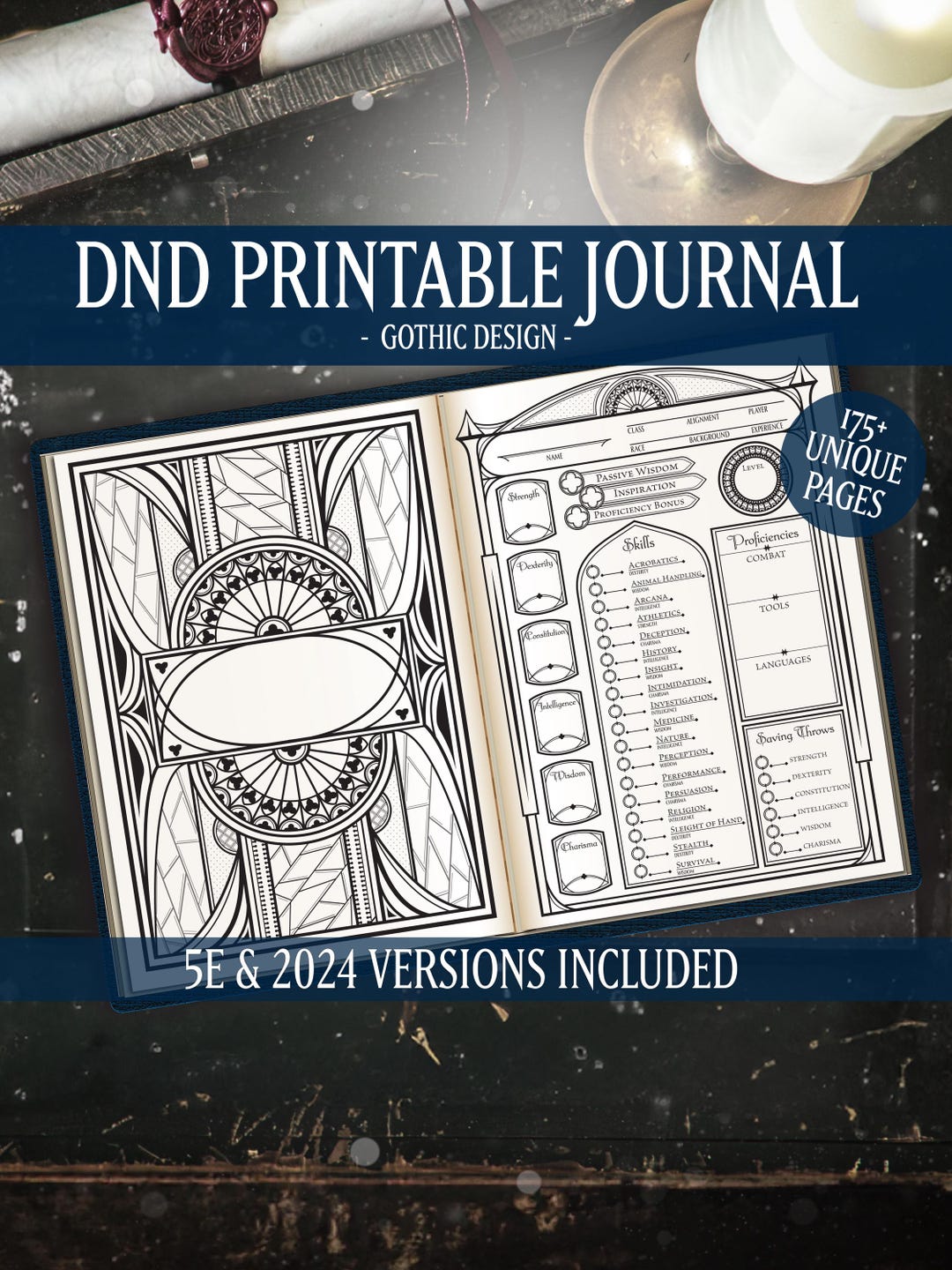 Gothic Dnd Printable Character Sheet Journal - Etsy