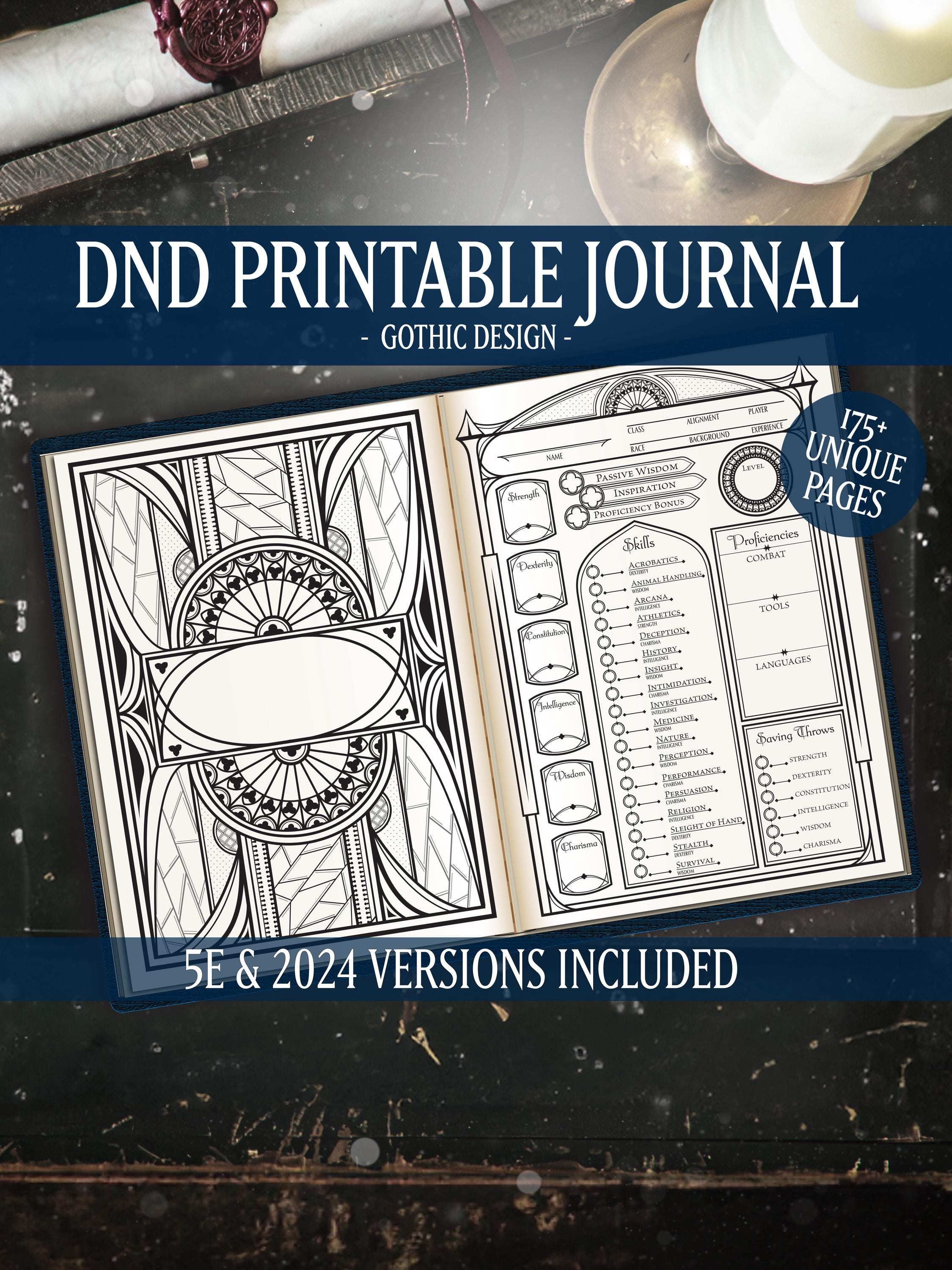 Gothic Dnd Printable Character Sheet Journal - Etsy