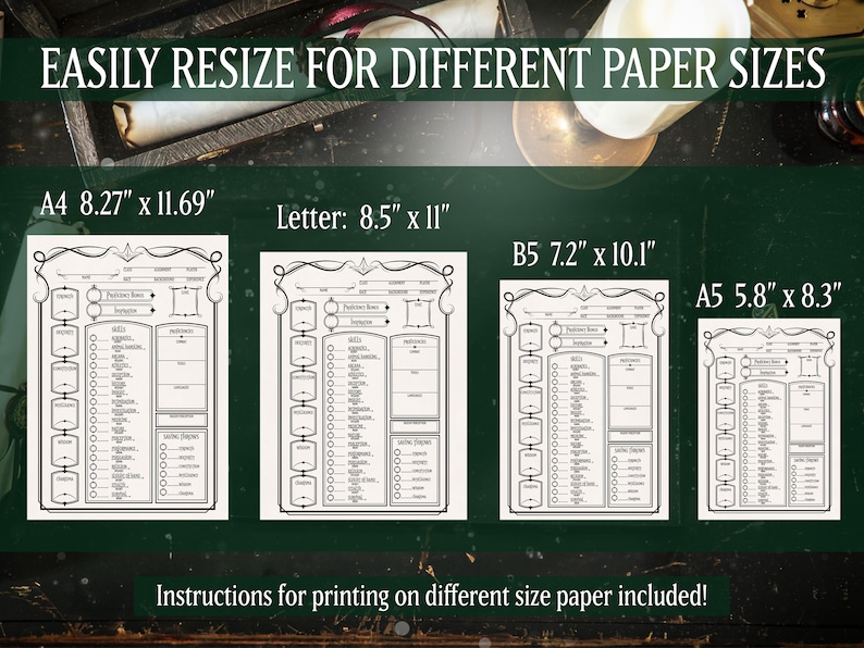 DND Character Sheet Journal 5e, Printable DND Journal, Dungeons ...