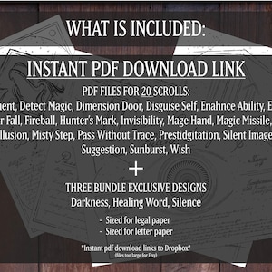 DND Printable Spell Scrolls - Mega Bundle 1 - DM TTRPG Prop, Black/white Design, Sets 1-5, - Etsy