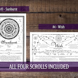 DND Spell Scrolls: Black & White Magic Tabletop Prop (set 2 - Digital Download) - Etsy