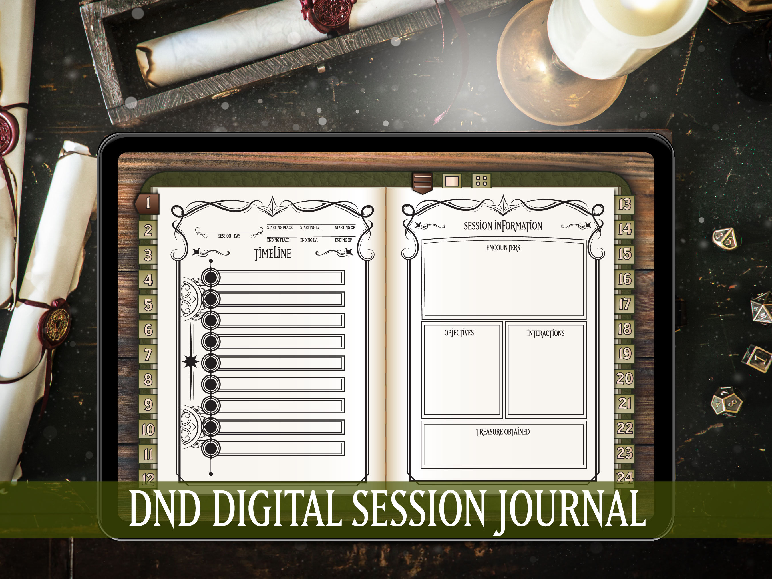 DND Digital Session Journal Form Fillable PDF Instant Download - Etsy